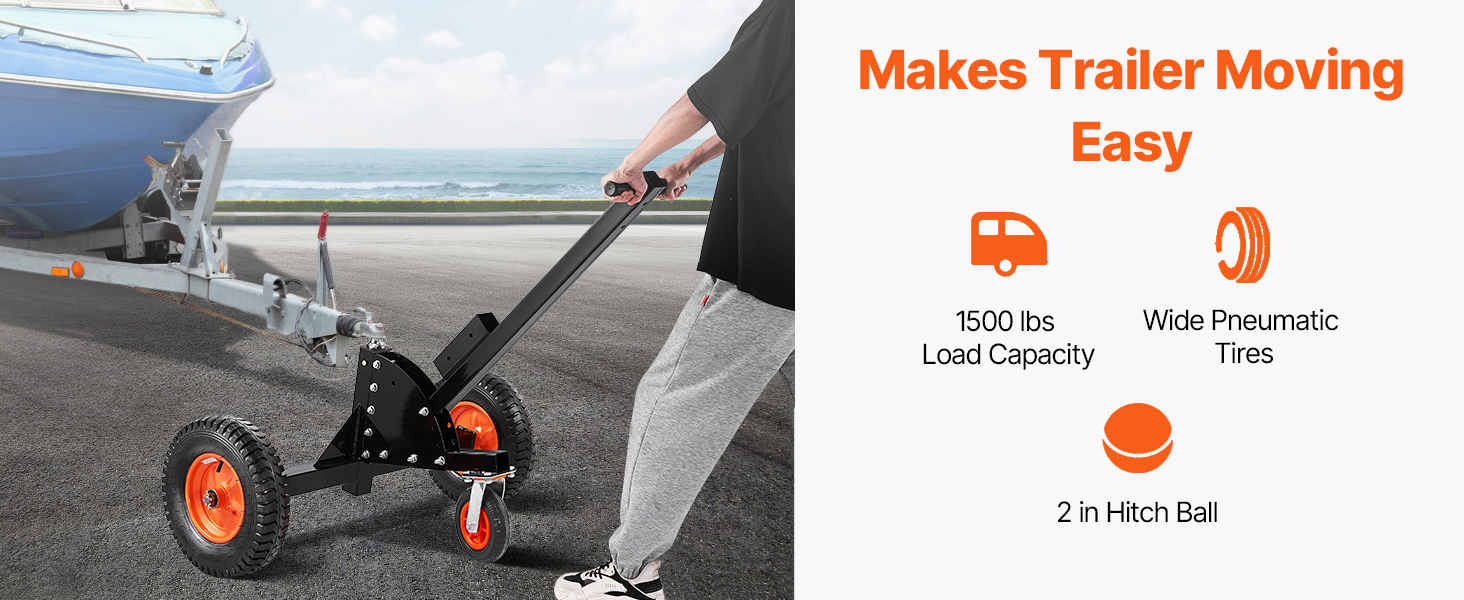 VEVOR Trailer Dolly, 1500lbs Tongue Weight Capacity, 2 in 1 Trailer ...