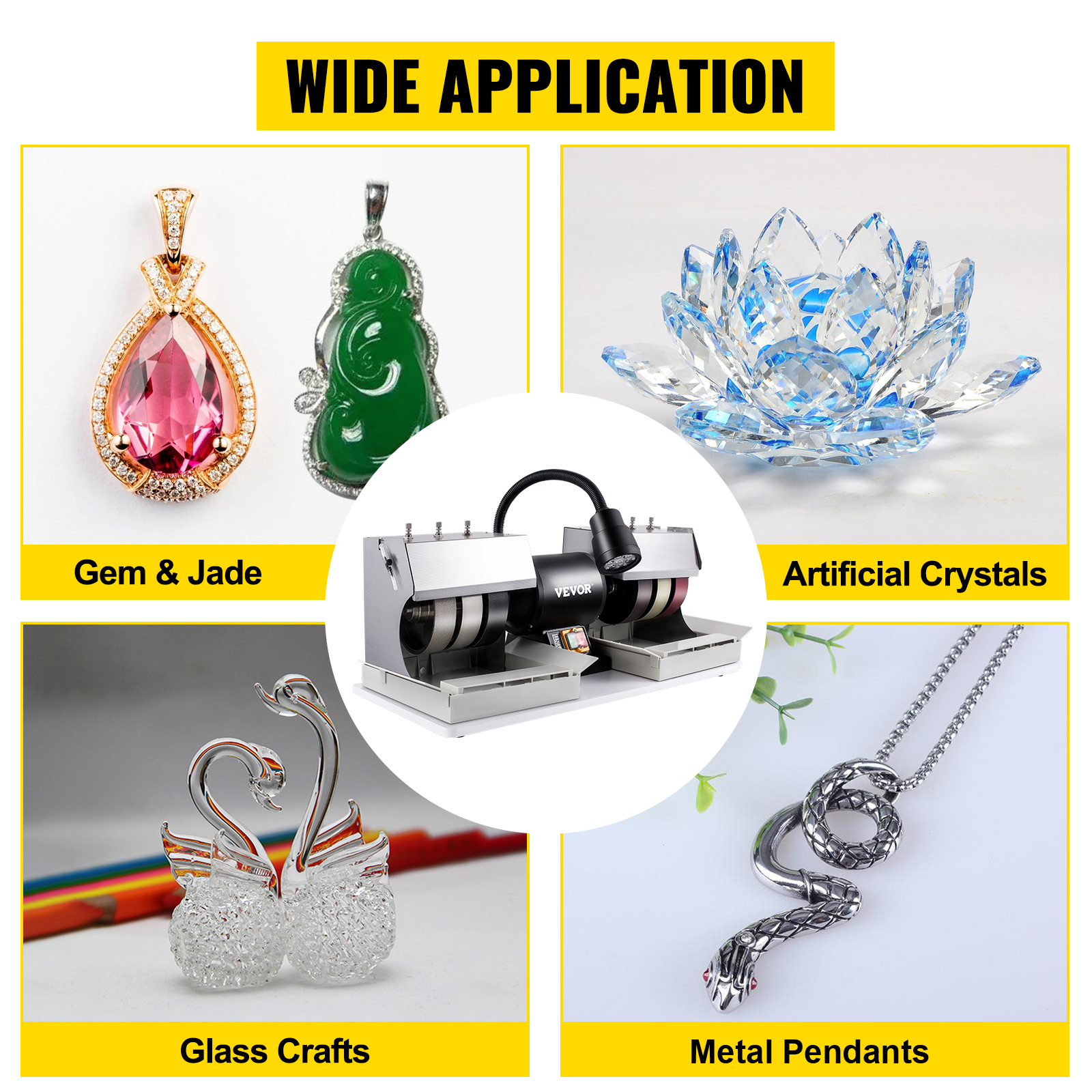 VEVOR 6" Cabbing Machine, 180W, 110V Lapidary Rock Grinder Polisher W ...