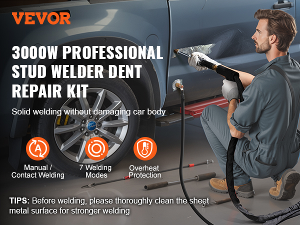 VEVOR Spot Welder Dent Puller 3KW Stud Welder Dent Repair Kit with 2 ...