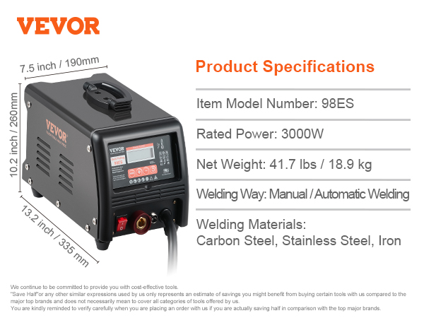 VEVOR Stud Welder Dent Repair Kit 3KW Spot Welder Dent Puller Machine 9 ...