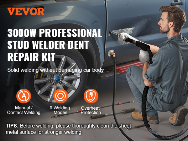VEVOR Stud Welder Dent Repair Kit 3KW Spot Welder Dent Puller Machine 9 ...