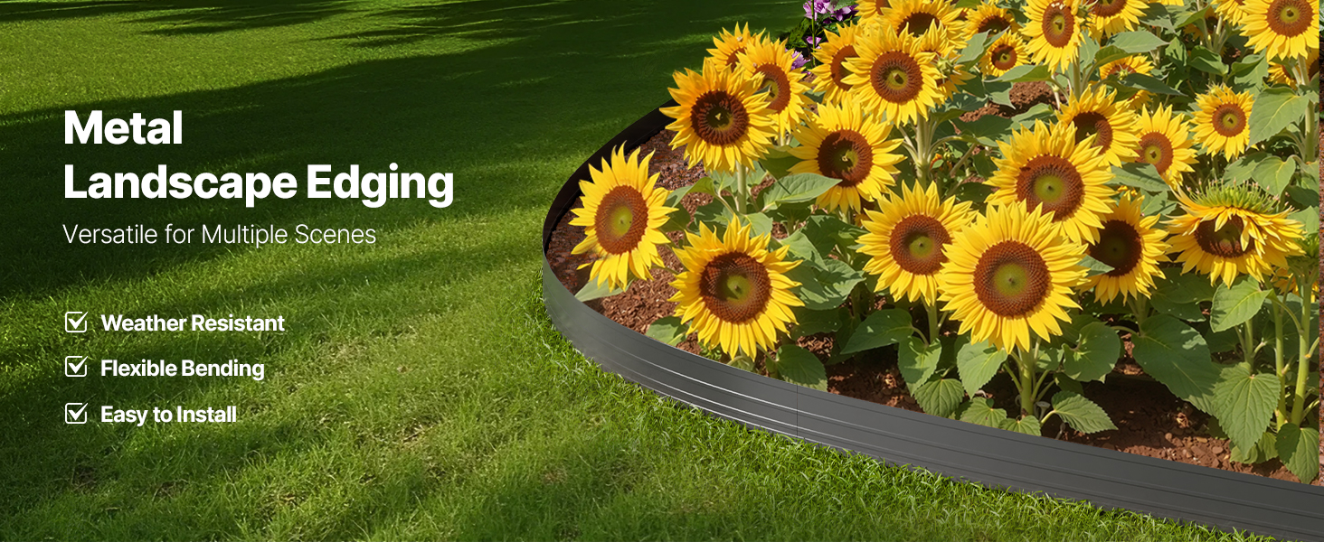 Metal Landscape Edging 10Packs 60in Rust-Resistant Bendable for Yard ...