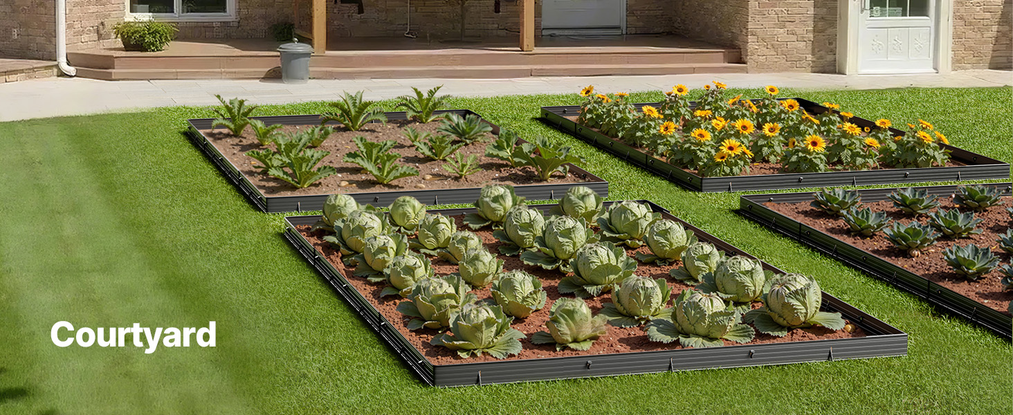 VEVOR Metal Landscape Edging, 8 Packs 72 in Rust-Resistant Aluminum ...