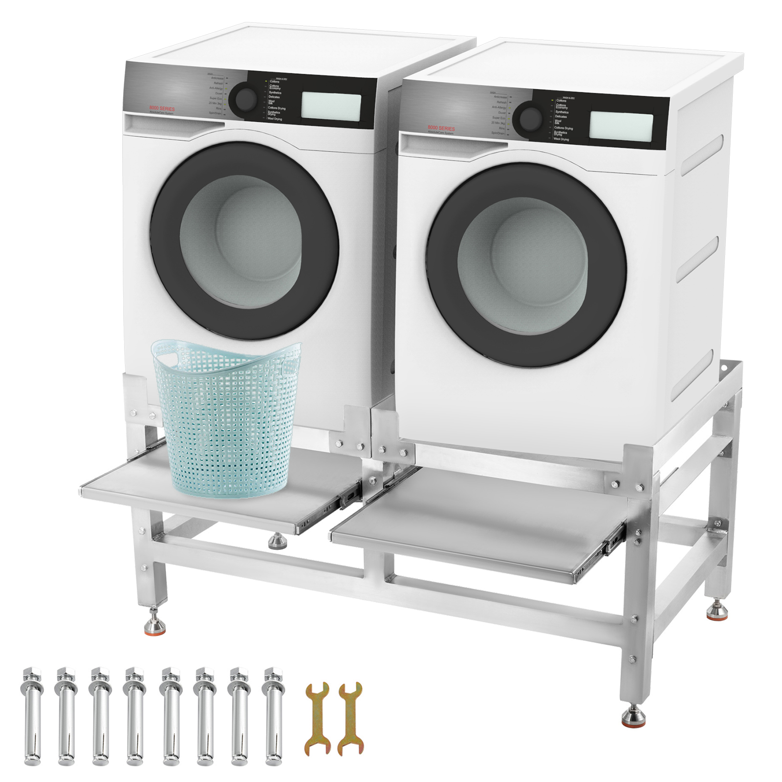 Mophorn Washing Machine Stand 300LBS, Double Tray Washer Pedestals ...