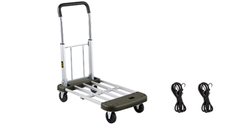 VEVOR Folding Hand Cart 330 lb Capacity Dolly Truck w/ 4 Wheels Luggage ...