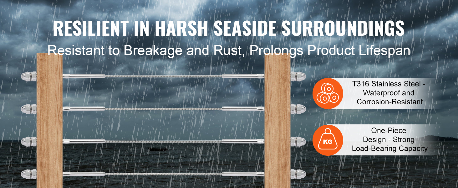 VEVOR 51 Pack Cable Railing Swage Threaded Stud Tension End Fitting ...