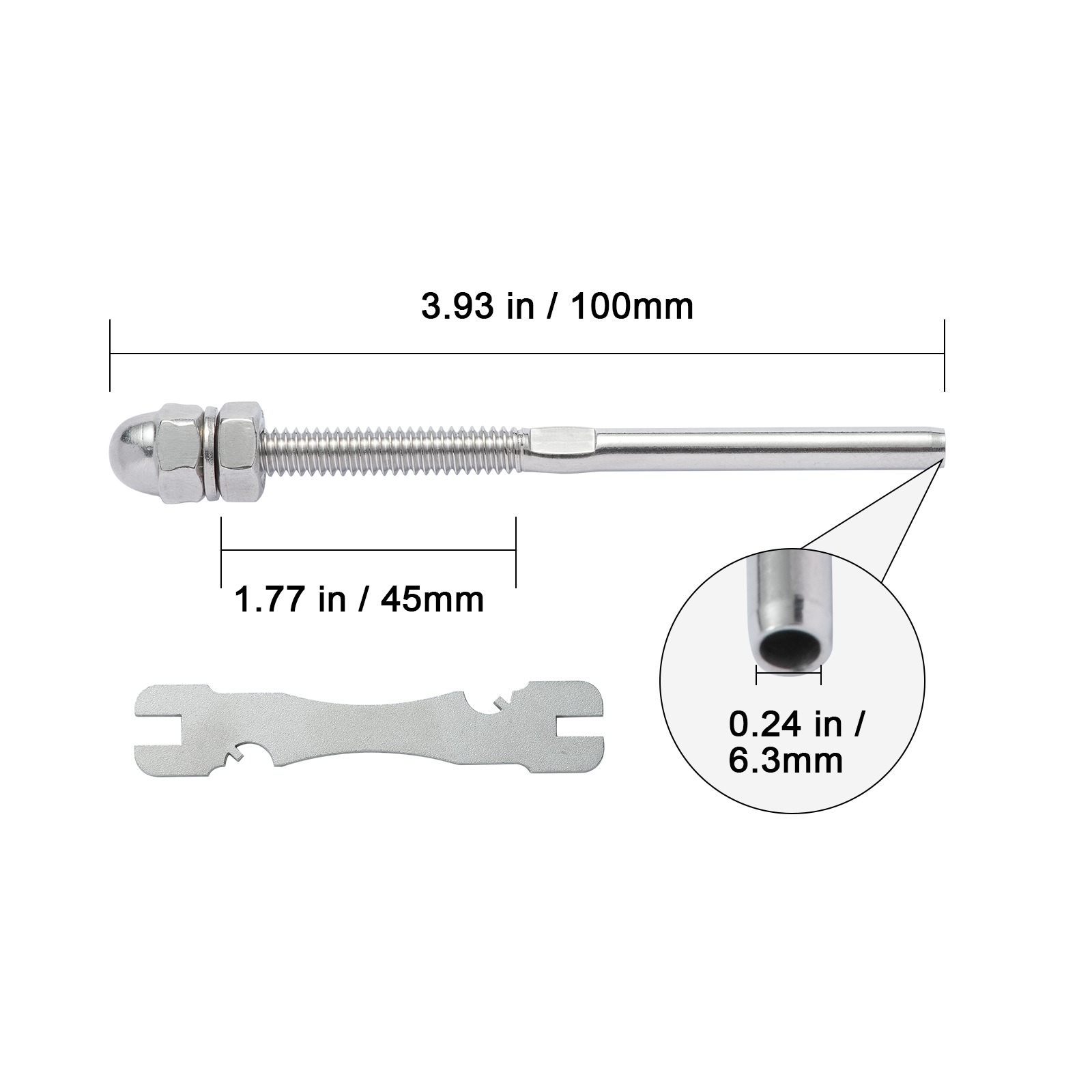 VEVOR 51 Pack Cable Railing Swage Threaded Stud Tension End Fitting ...