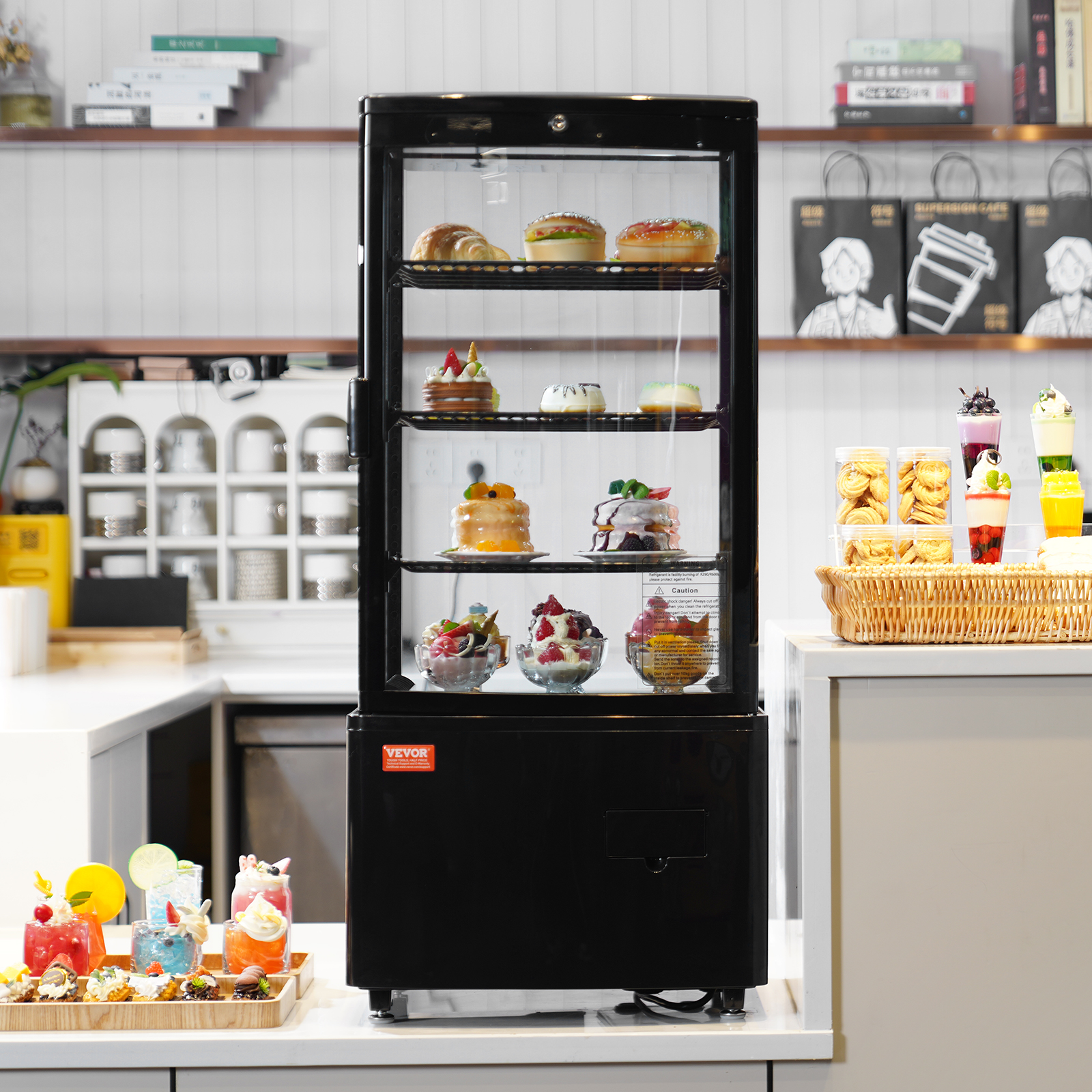 28-78" Commercial Refrigerated Display Case Bakery Cake Showcase w/LED ...