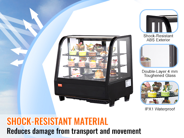 VEVOR Refrigerated Display Case, 3.5 Cu.Ft./100L, 2-Tier, Countertop ...