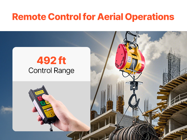 2-in-1 Portable Electric Hoist Winch 1100LBS Wired/Wireless Remote ...