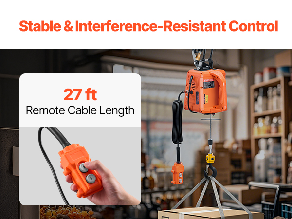 3-in-1 Portable Electric Hoist Winch 1100LBS Wired/Wireless Remote ...