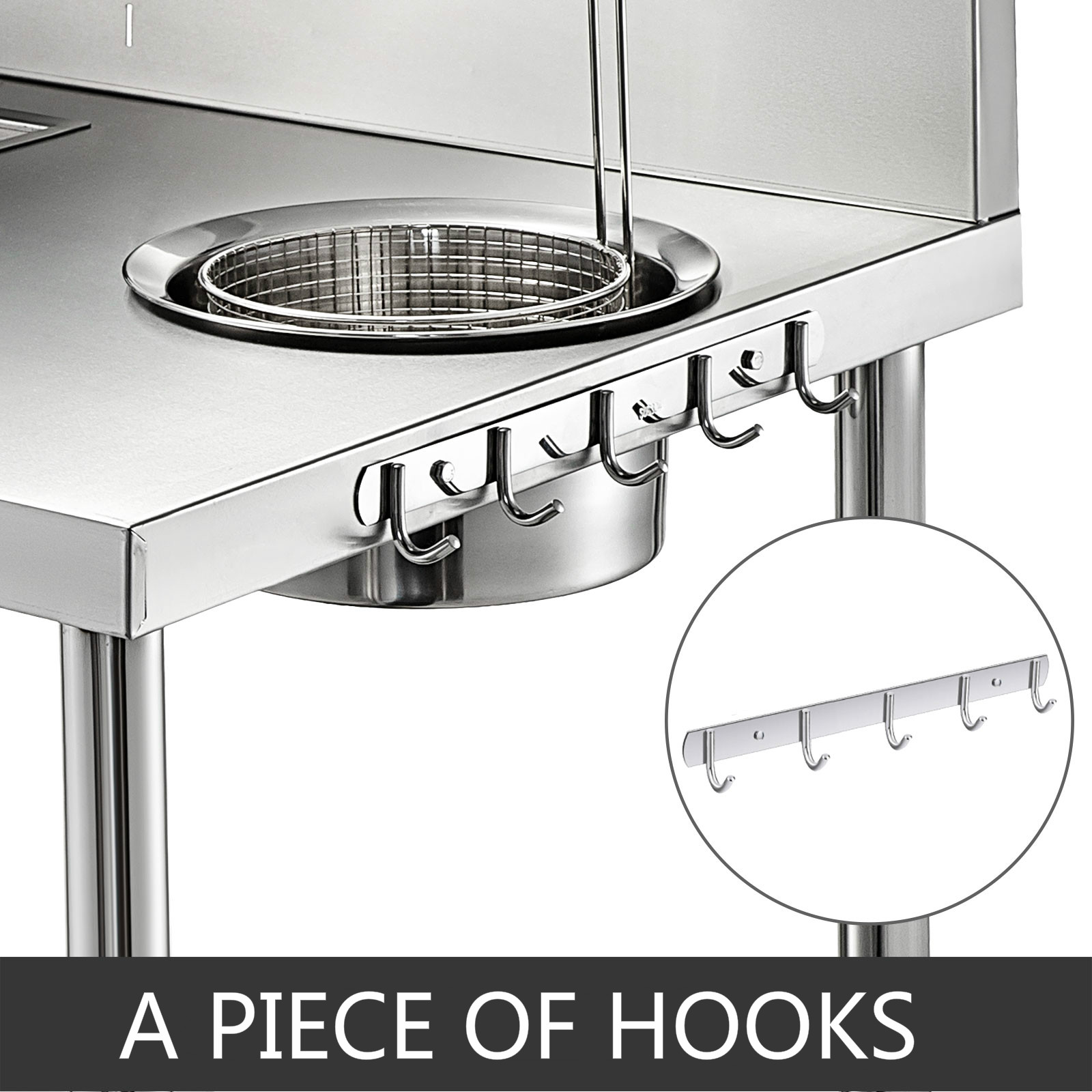 VEVOR Breading Table Station Fried Food Chicken Fish 100X70cm Stainless ...