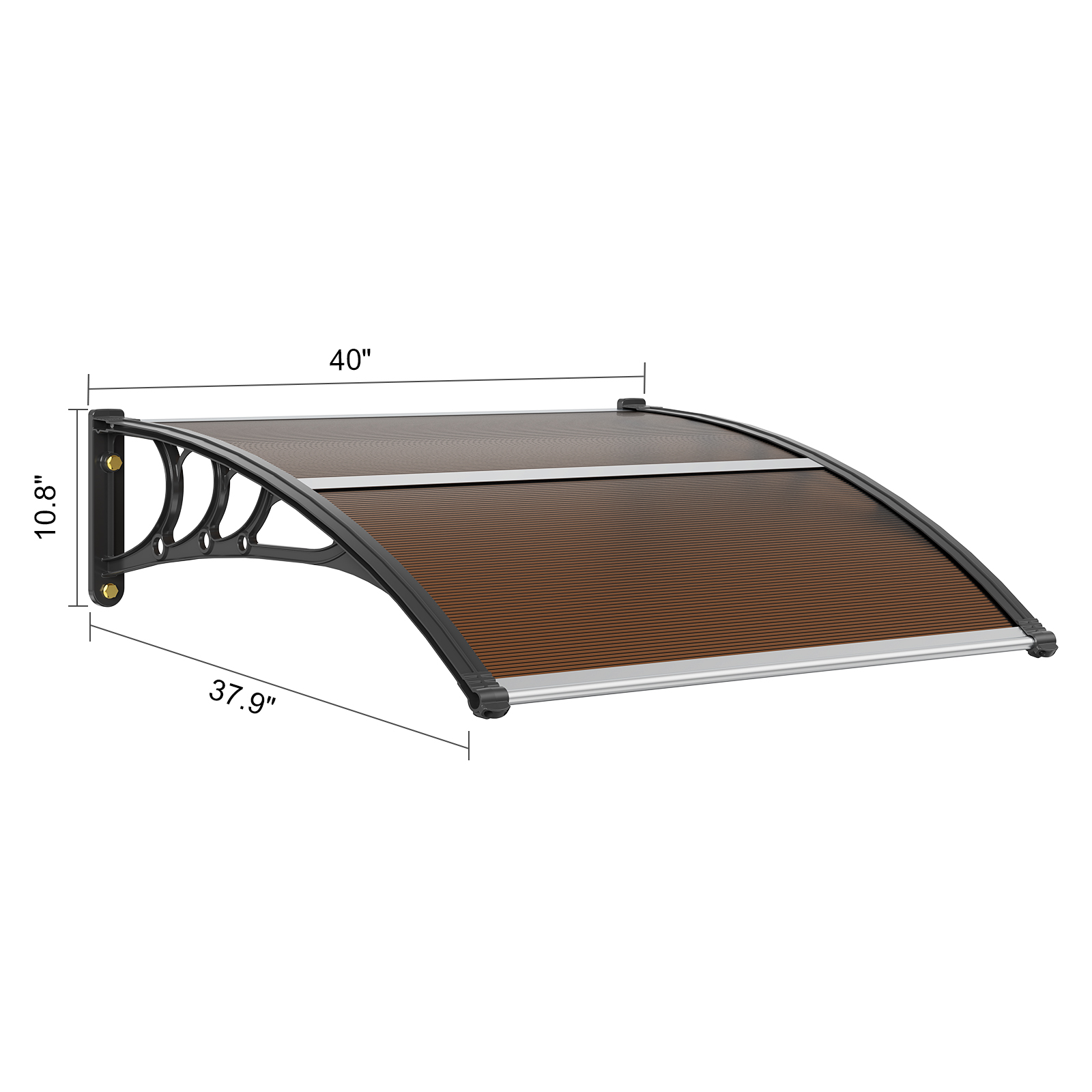 VEVOR Window Door Awning Canopy 40" x 40", UPF 50+ Polycarbonate Entry ...