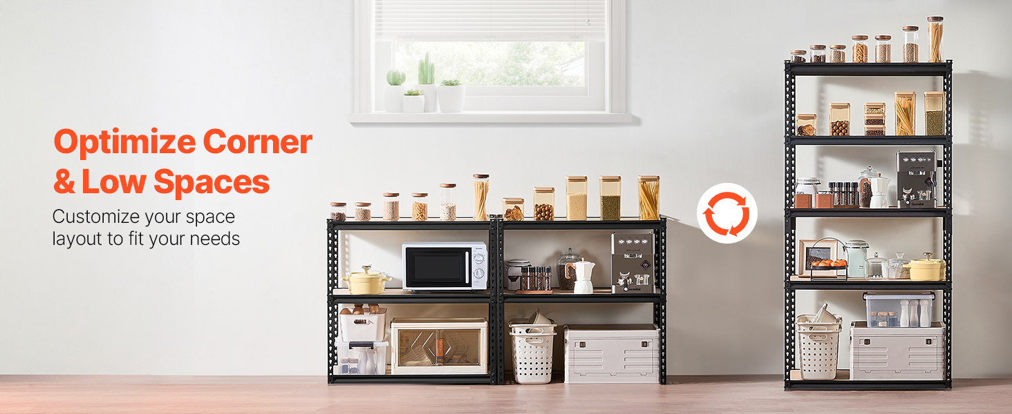 VEVOR Storage Shelves, 2000 lbs, 5 Tier Garage Storage Shelving, 16" D ...