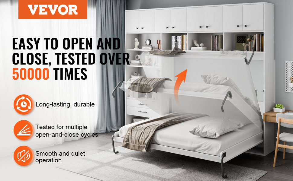 VEVOR Murphy Bed Kit Full Deluxe DIY Wall Bed Mechanical Hardware Kit Folding | VEVOR US