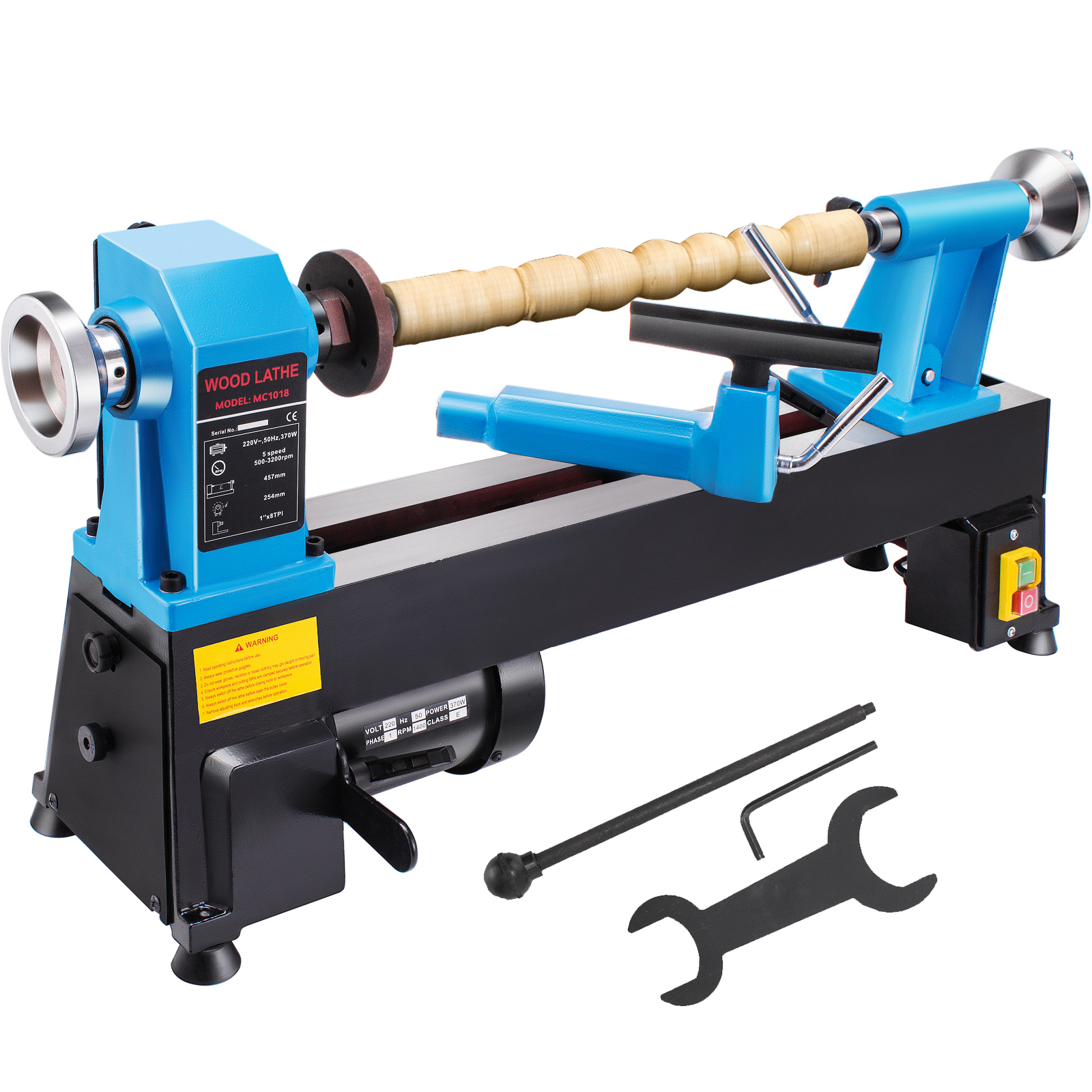 Mini Benchtop Wood Lathe 254x458mm 500-3200RPM Mute Stability Variable ...