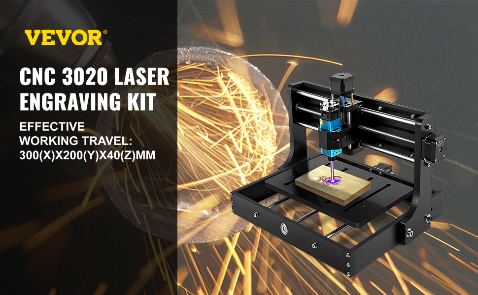 VEVOR VEVOR 3 Axis CNC Router 3020 GRBL Control 0.5W Milling Engraver Machine 10000rpm | VEVOR AU