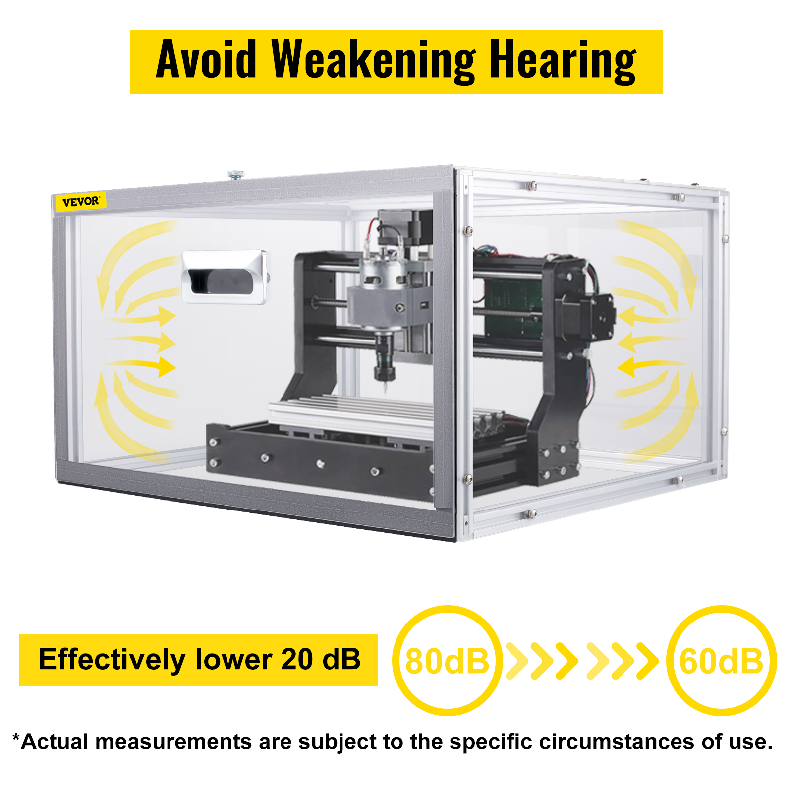 VEVOR Acrylic CNC Enclosure, Desktop Clear Cover, Enhanced Protection ...