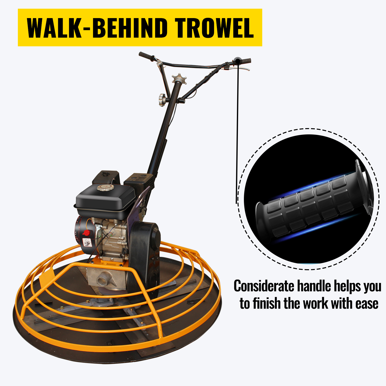 VEVOR Walk-behind Powel Trowel 37" Concrete Power Trowel with Powerful ...