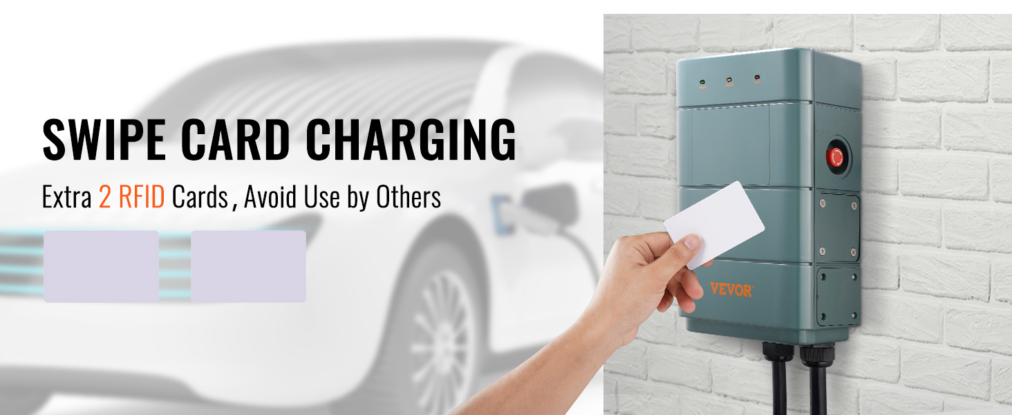 VEVOR Level 2 Electric Vehicle Charging Station, 0-40A Adjustable, 9.6 ...