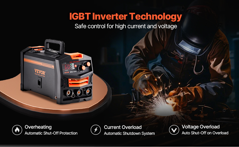 MIG Welder 130Amp Welding Machine 2-in-1 Gas MIG/Gasless Flux Core MIG ...