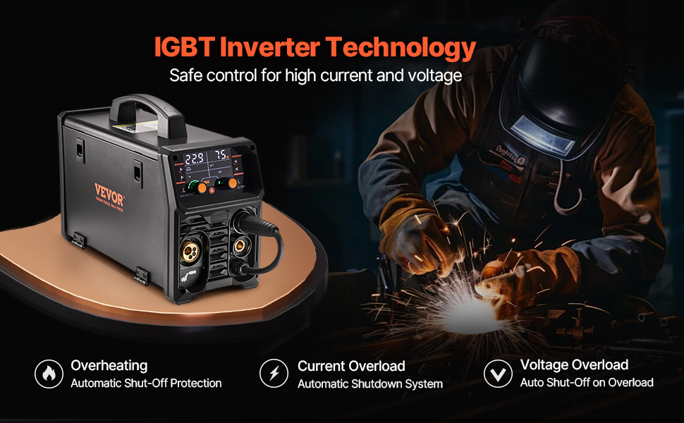 VEVOR MIG Welder 200A Welder Machine 4-in-1 Gas MIG/Flux Core MIG/Stick ...