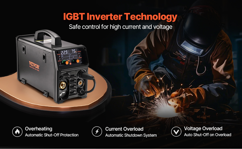 Pro MIG Welder 250A Pluse Mig Welding Machine 5-in-1 Synergic Welder ...