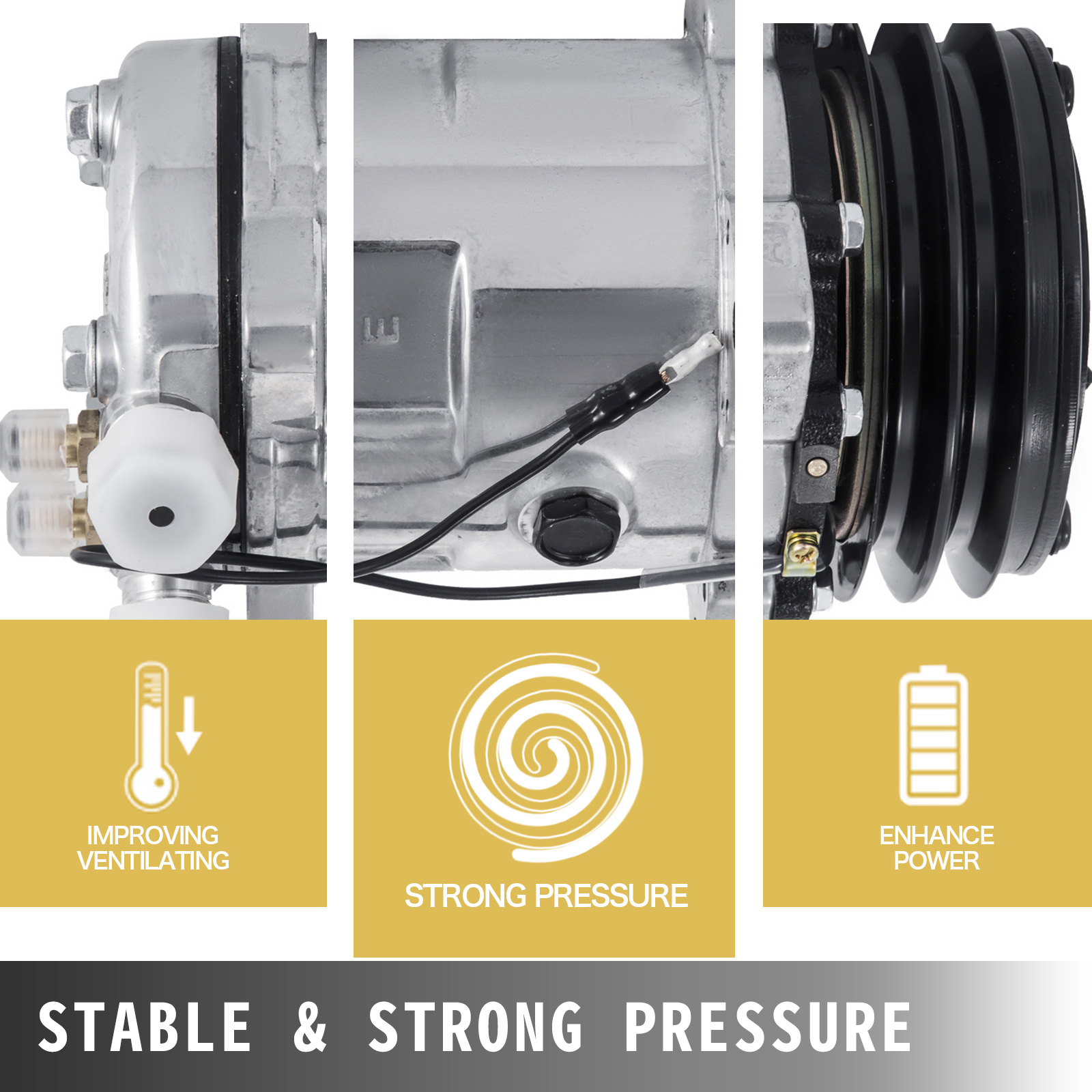 AC Compressor for 4510 SANDEN SD5H14 STYLE 6664,Mack, Kenworth ...