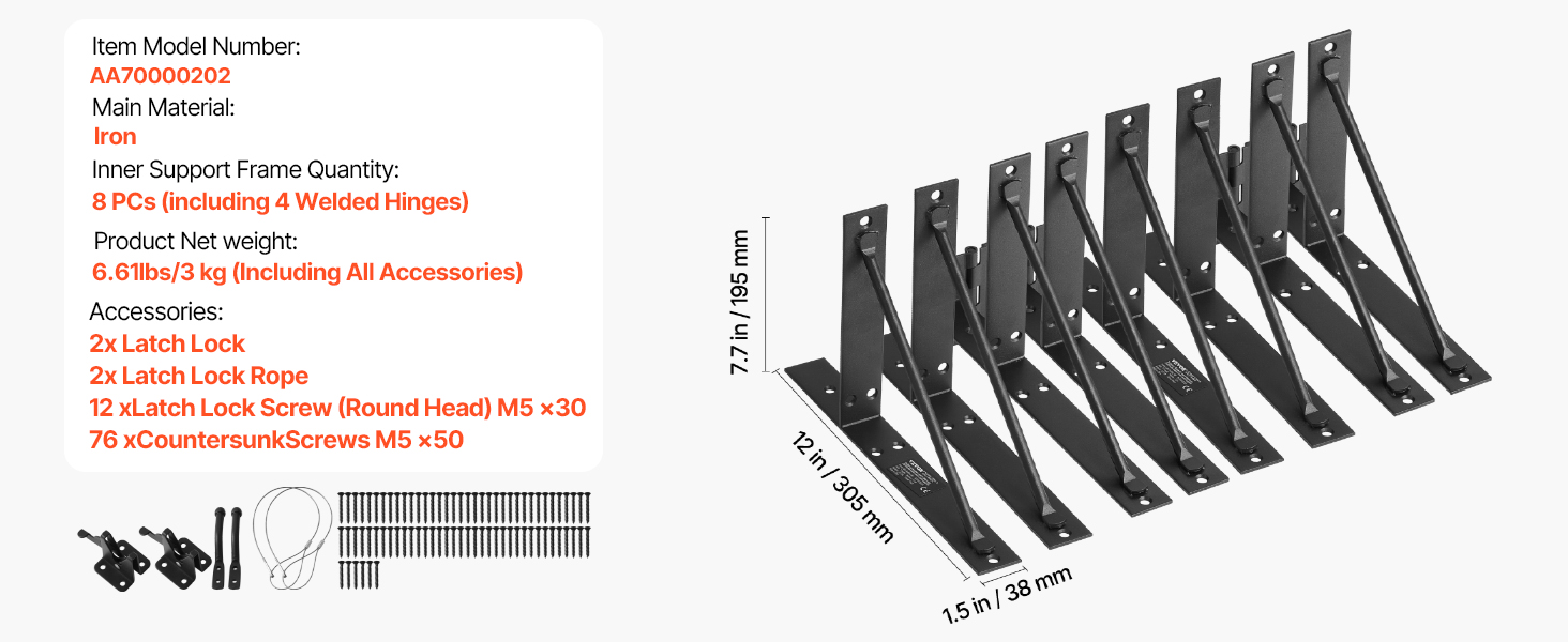 Gate Corner Brace Bracket 2 Sets Anti Sag Gate Frame Hardware Kit for ...