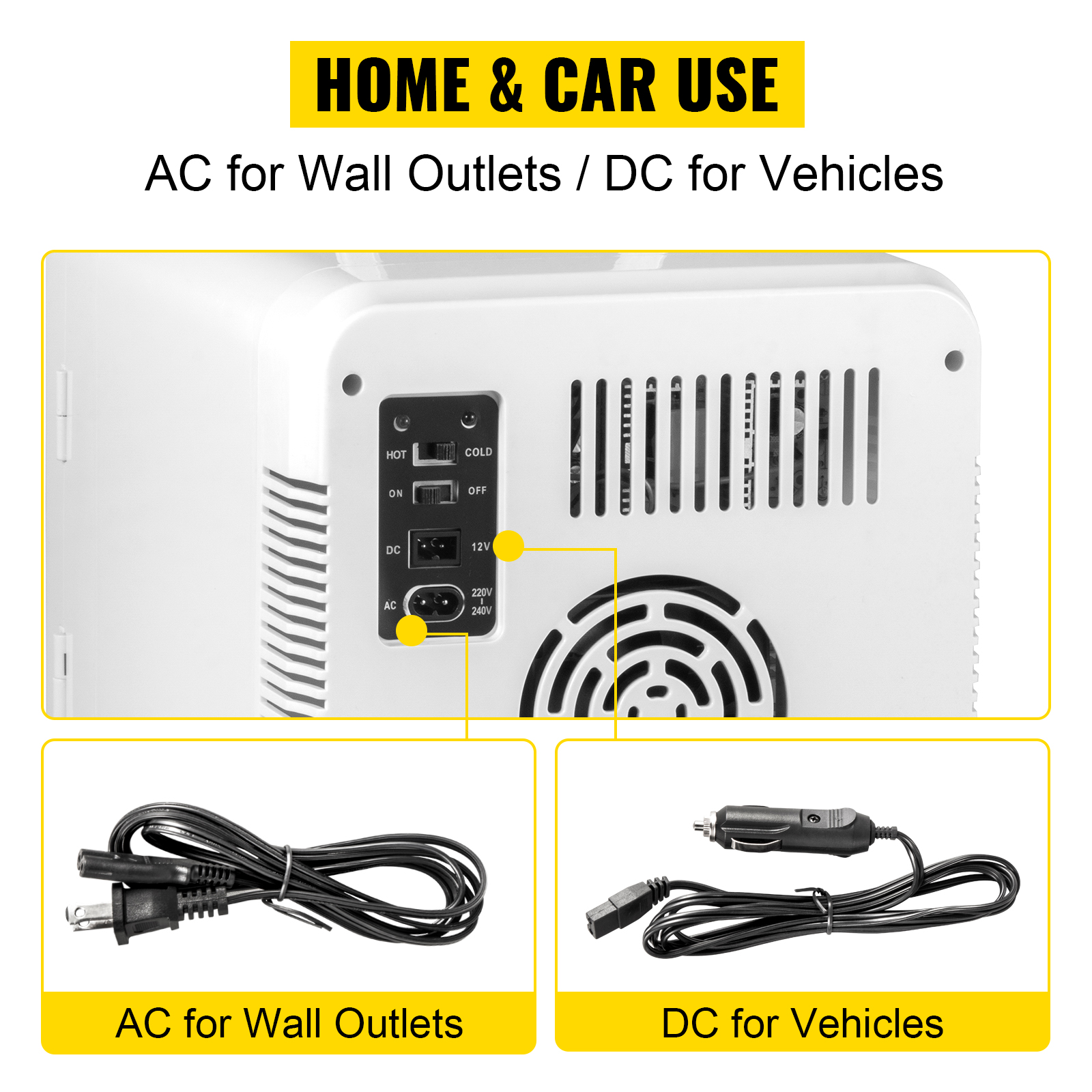 VEVOR 15L Mini Fridge,12V Portable Cooler & Warmer, Lightweight Beauty ...