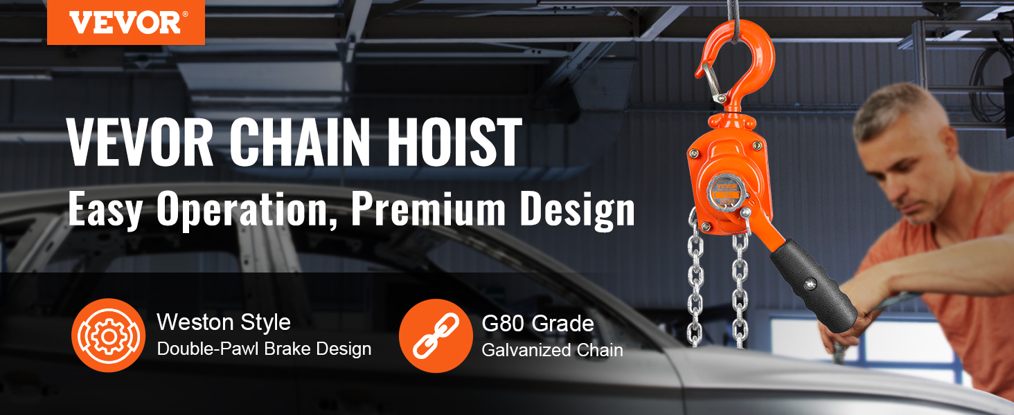 VEVOR Mini Paranco a Catena Manuale Altezza di Sollevamento 1,4m ...