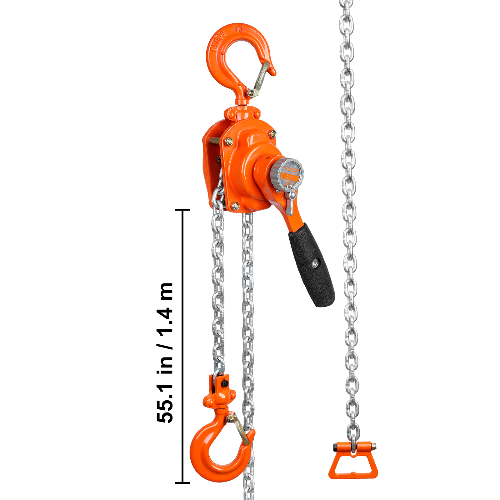 VEVOR Mini Paranco a Catena Manuale Altezza di Sollevamento 1,4m ...