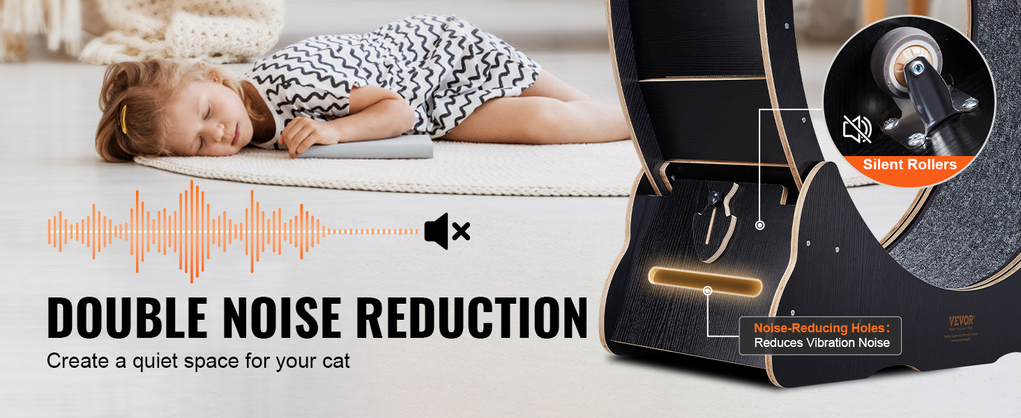 VEVOR Cat Exercise Wheel, Large Cat Treadmill Wheel for Indoor Cats, 43 ...