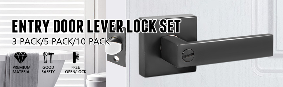 VEVOR Keyed Entry Door Lever 5 Pack Keyed Entry Lever for 35-45mm ...