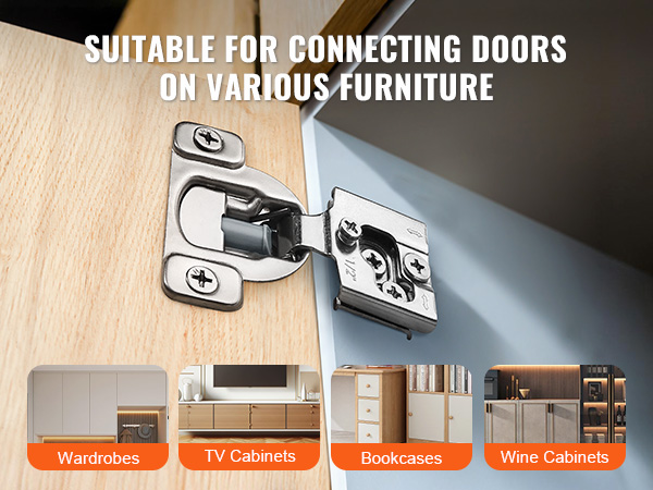 VEVOR Cabinet Door Hinges 60 Packs Partial Overlay Soft Close for ...