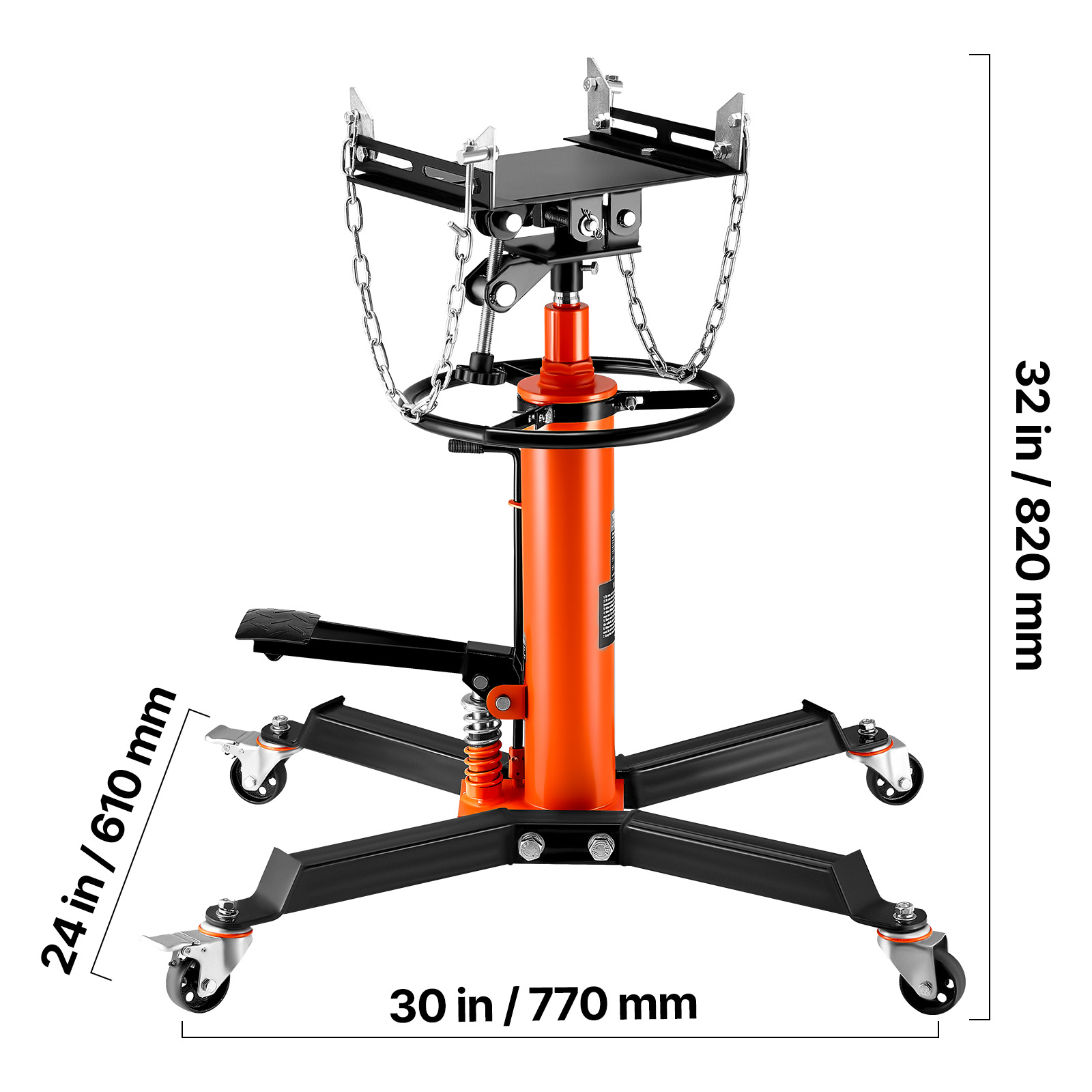 VEVOR Transmission Jack, 1322 LBS Hydraulic Telescoping Transmission ...