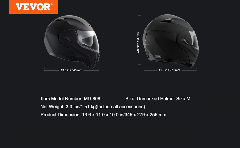 VEVOR Unmasked Motorcycle Helmet Motocross Helmet with Bluetooth ...