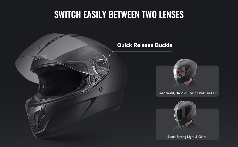 VEVOR Full Face Motorcycle Helmet Motocross Helmet with Bluetooth Slot ...