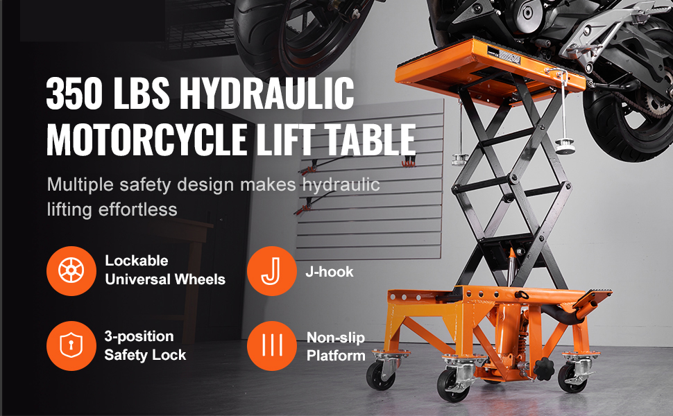 Mophorn Hydraulic Motorcycle Lift Table 200 kg Capacity Scissor Jack ...