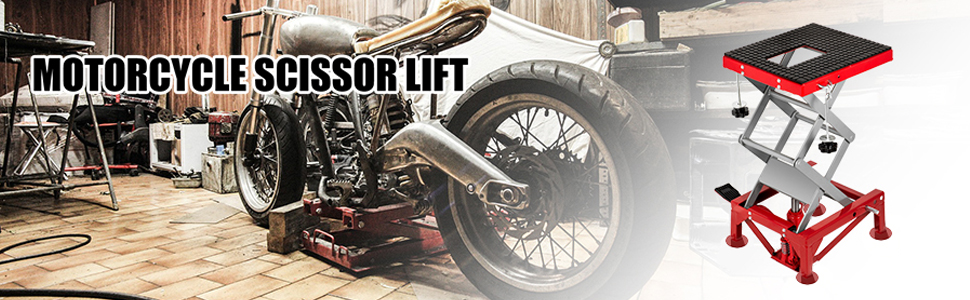 Motorcycle Center Scissor Lift Jack Hoist Stand Dirt Bikes ATV Platform ...