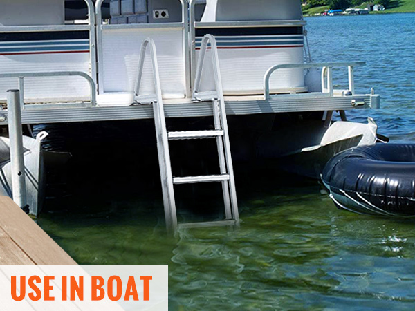 VEVOR Dock Ladder, Removable 3 Steps, 350 lbs Load Capacity, Aluminum ...