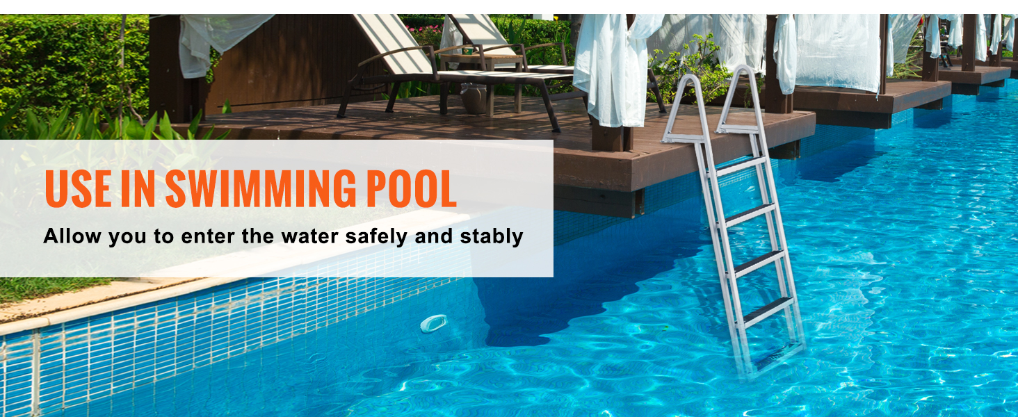 VEVOR Dock Ladder, Removable 5 Steps, 350 lbs Load Capacity, Aluminum ...