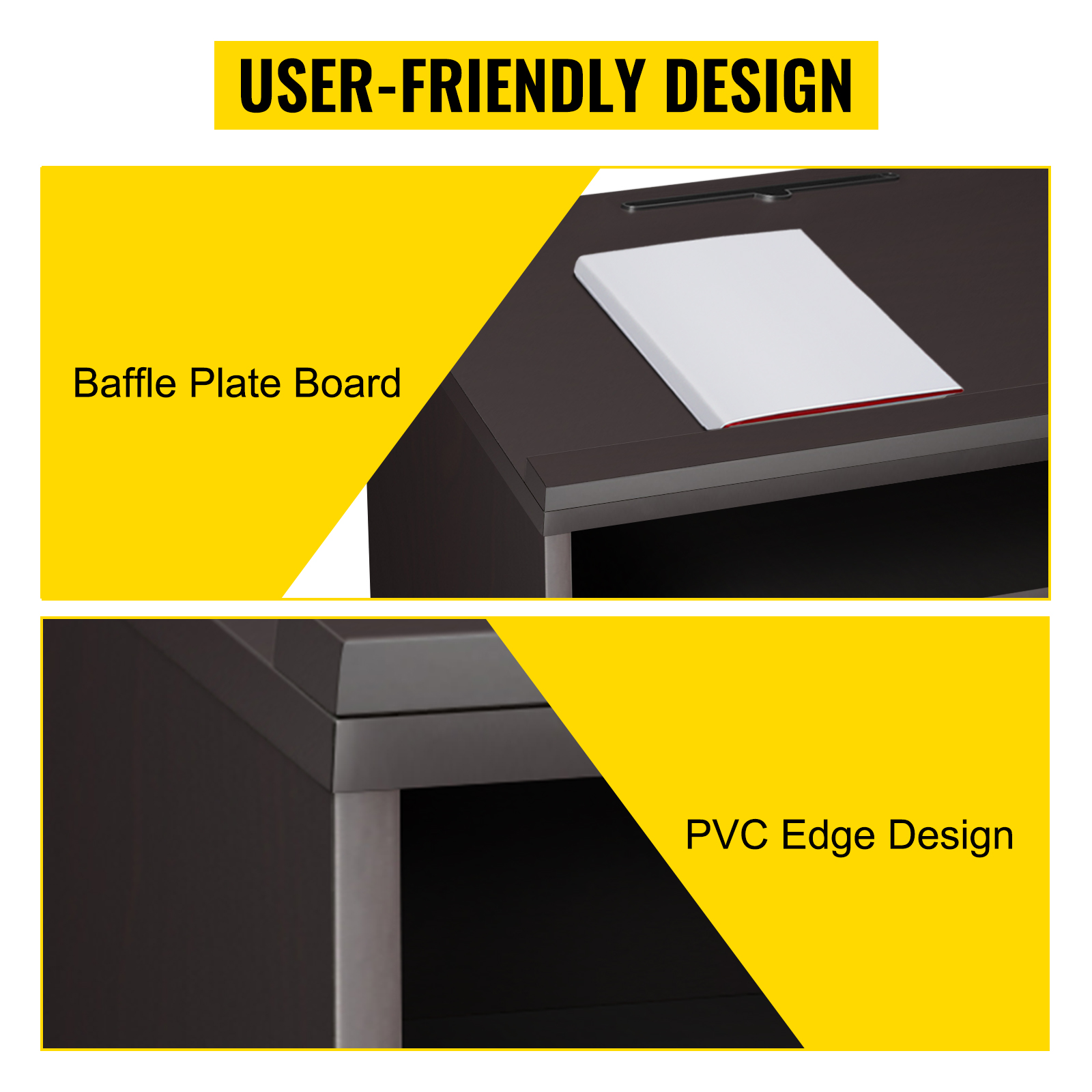 VEVOR Table Top Lectern Wooden Tabletop Podium w/ Shelf for Churches ...