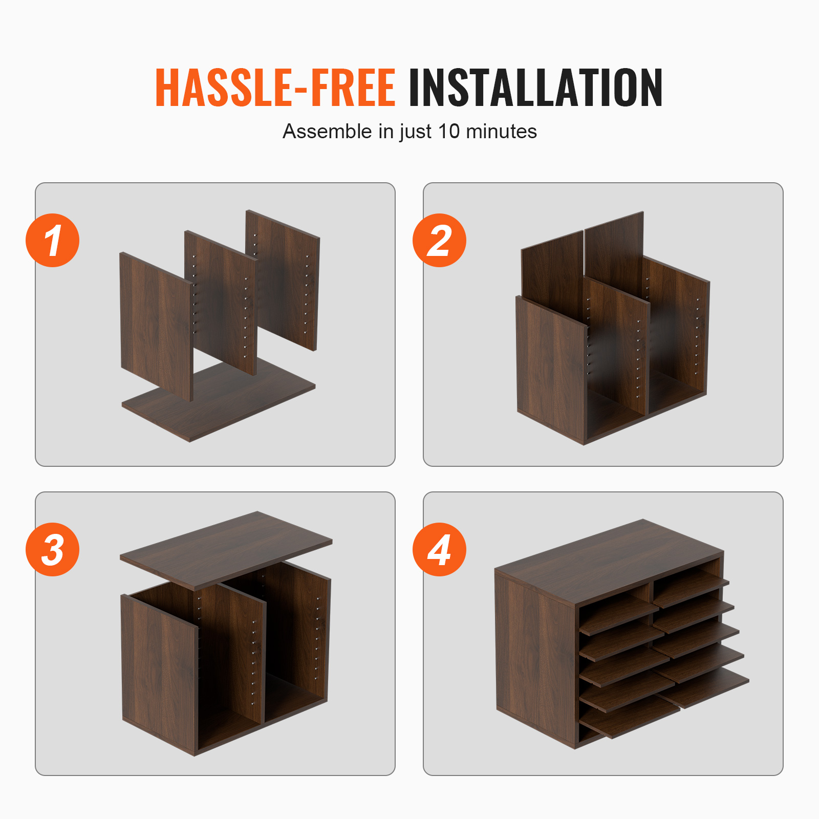Wood Literature Organizer Adjustable File Sorter 5/12/24/36 ...