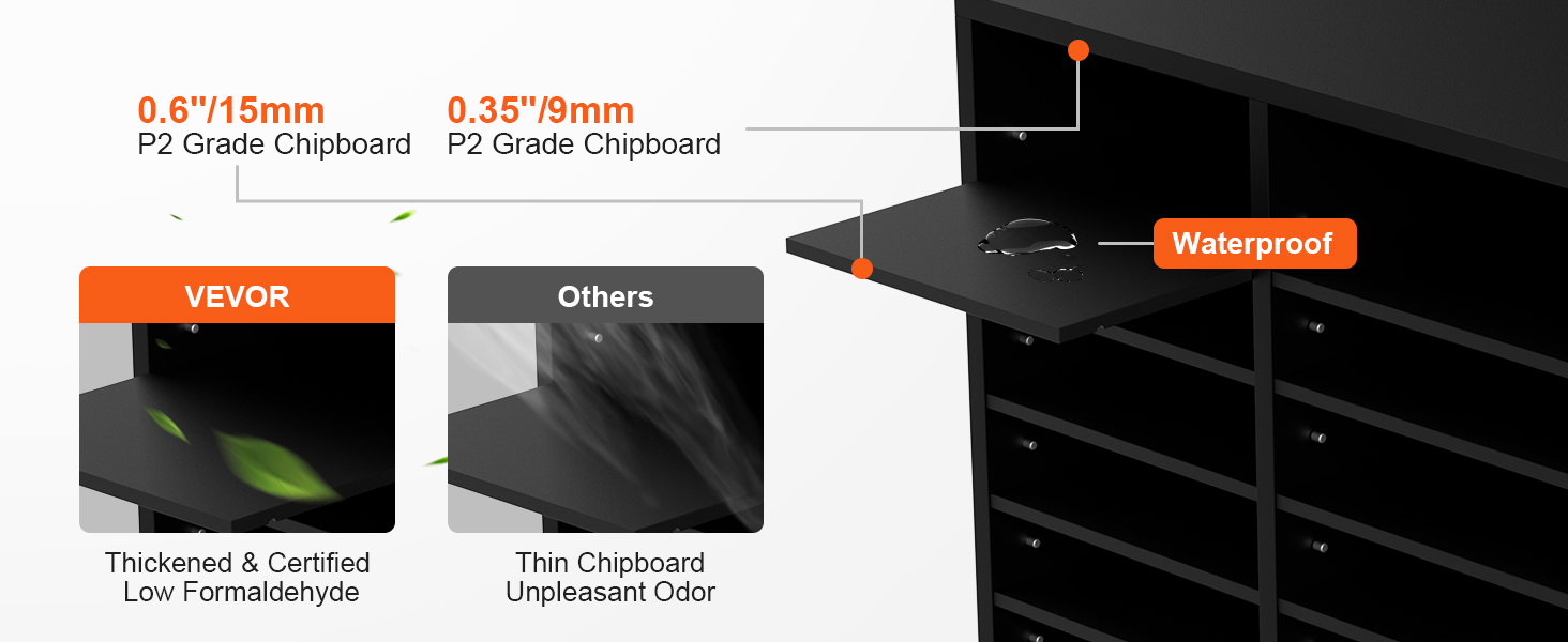 VEVOR Wood Literature Organizer Adjustable File Sorter 24 Compartments ...