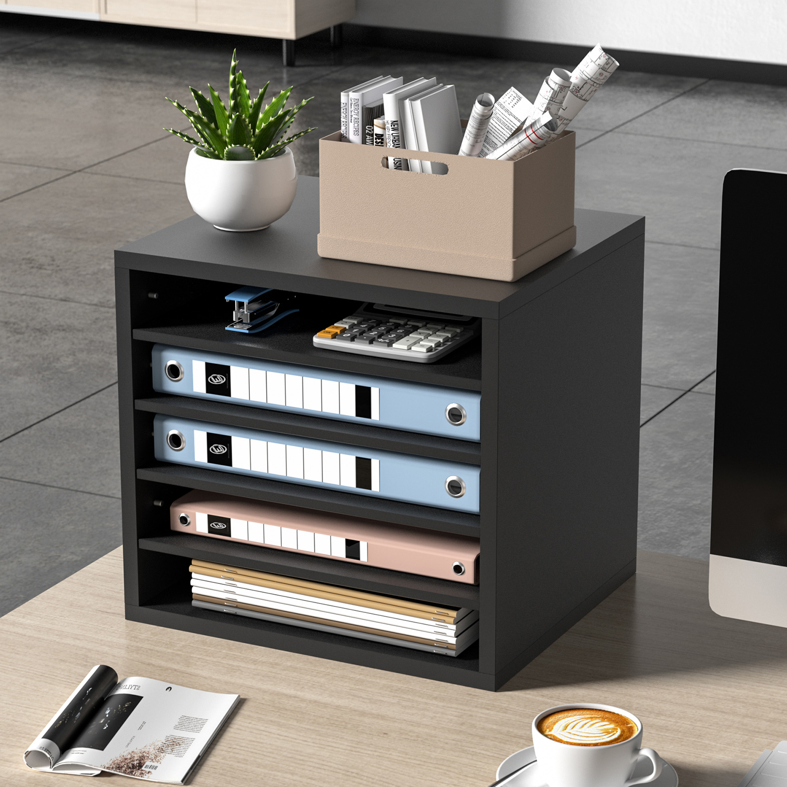 Wood Literature Organizer Adjustable File Sorter 5/12/24/36 Compartments | eBay