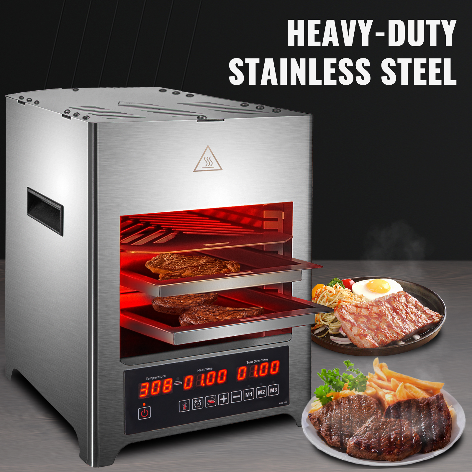 Vevor Steak Broiler Infrared Steak Grill Broiler With 3 Trays Electric ...