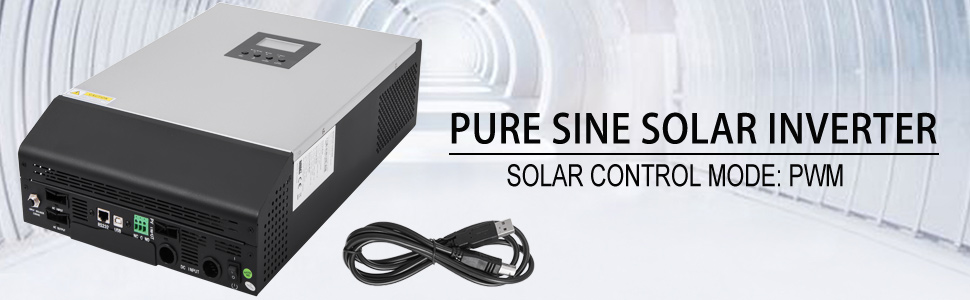 5KVA 48V PWM Hybrid Pure Sine Wave Solar Inverter Silver & Black 4000W ...
