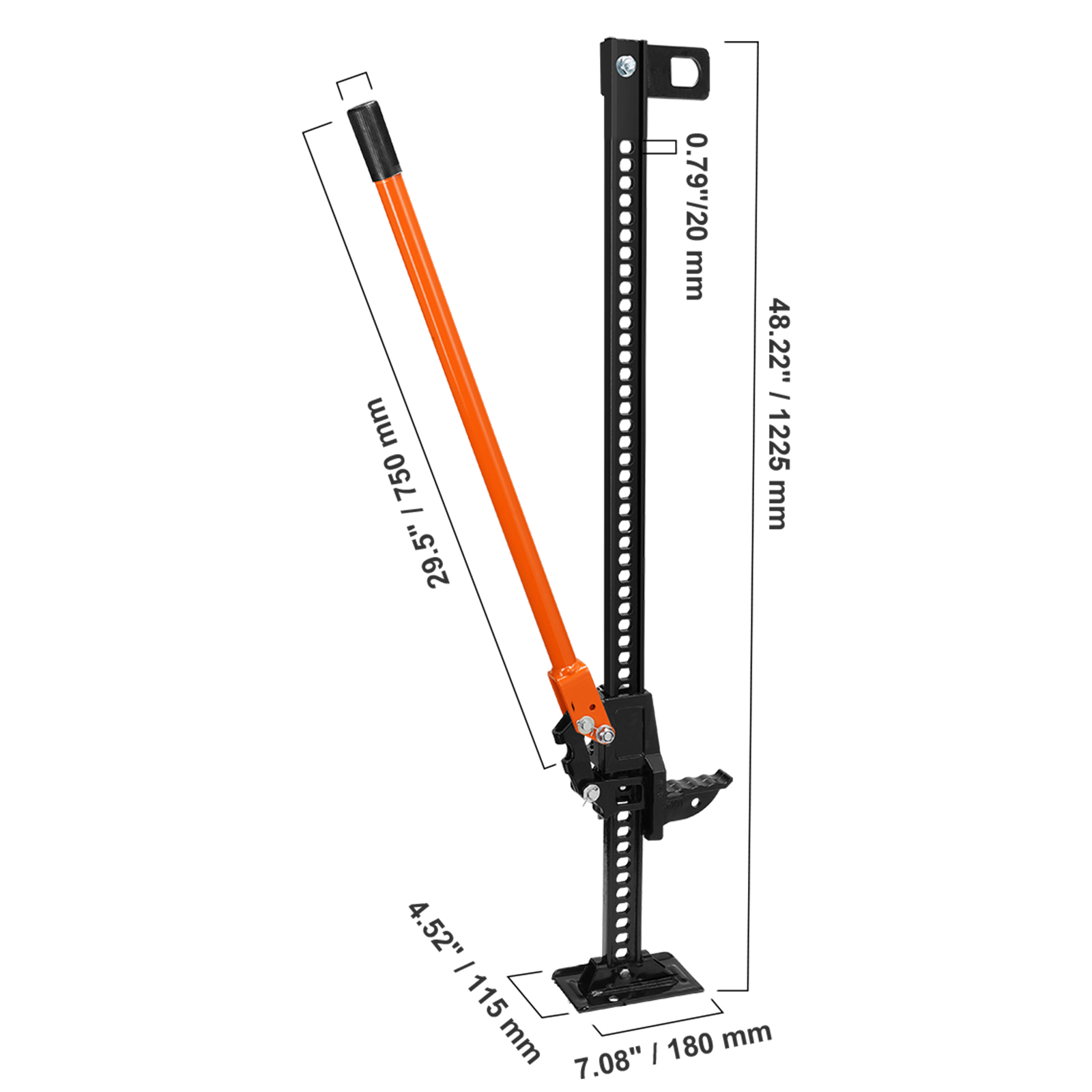 VEVOR High Lift Farm Jack, 48" Utility Farm Jack, 7000 lbs Capacity ...