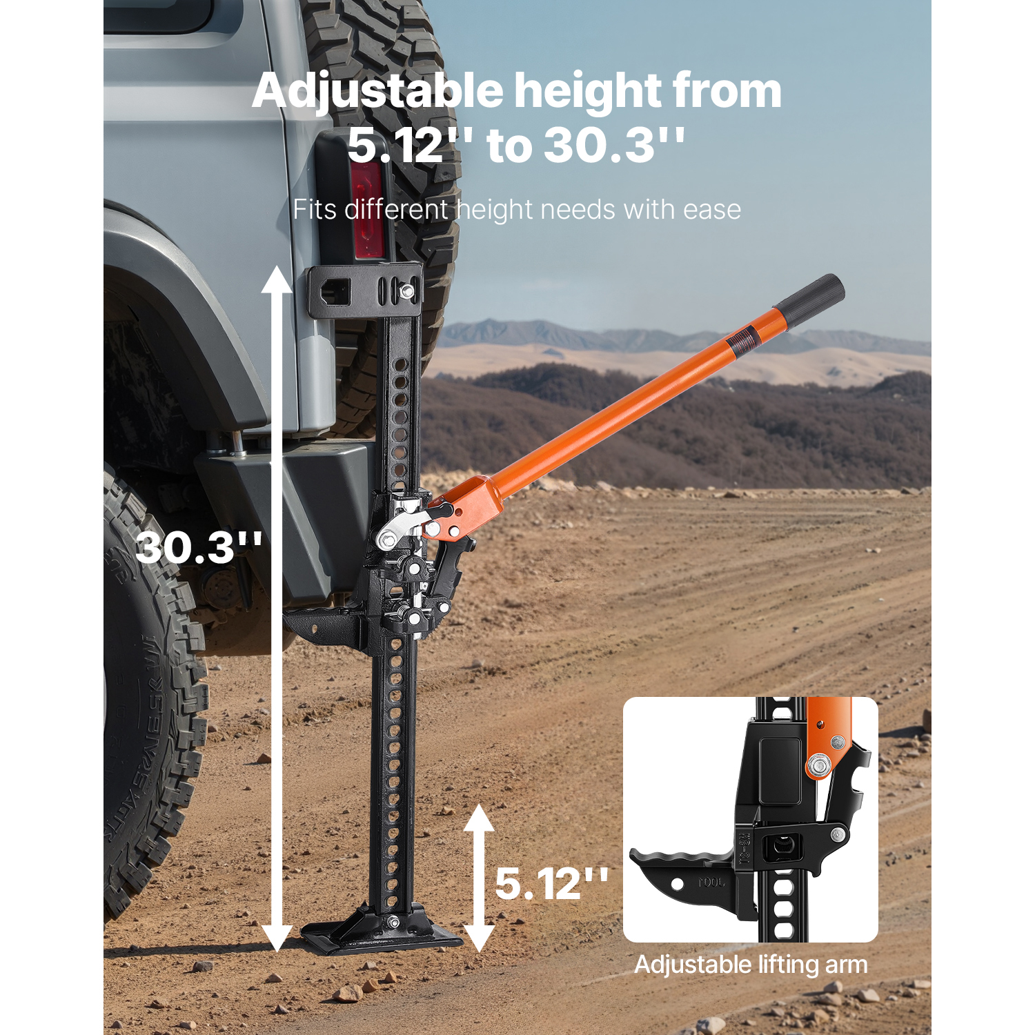 Heavy Duty Farm Jack 34"-60" High Lift Ratcheting Off Road Jack Vehicle ...
